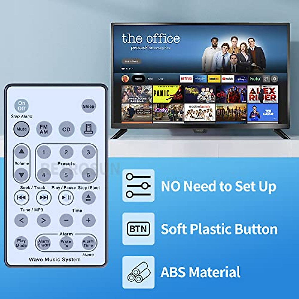 Universal Replacement Remote Control Compatible for Bose Sound Touch Wave Music Radio System I II III IV (White)