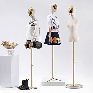 Tailors Dummy Female Mannequin Body with Plating Face and Round Base| for Dress Form Display Stand Dressmakers Dummy
