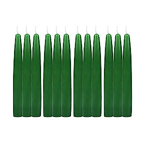 Zest Candle 12-Piece Taper Candles, 6-Inch, Hunter Green