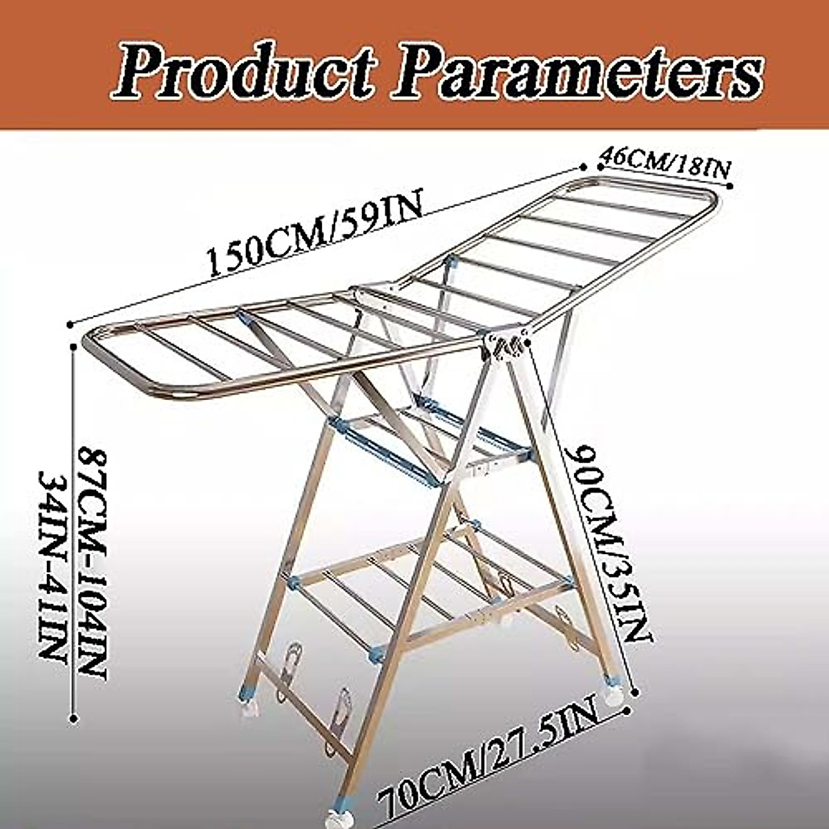 Clothes Drying Racks Outdoor, Heavy Duty Laundry Drying Rack, Portable Drying Rack Clothing, Folding Space Saving Garment Rack, Blanket Rack Clothesline, for Indoor Outdoor