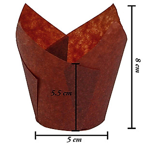 150 Pieces Tulip Baking Paper Cups, Cupcake Muffin Liners Wrappers, Baking Cups Muffin Tins Treat Cups for Weddings, Birthdays, Baby Showers,- 2.5inch (Brown, Natural and White)