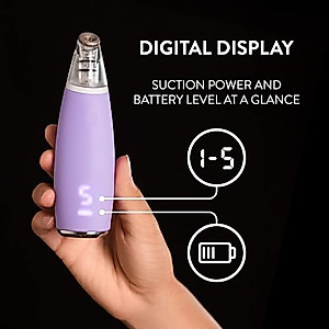 Microderm GLO GEM Diamond Microdermabrasion and Suction Tool - Blackhead Remover Pore Vacuum Advanced Facial Treatment Machine - Anti Aging Wrinkle Care for Collagen Production & Acne Scars (Purple)