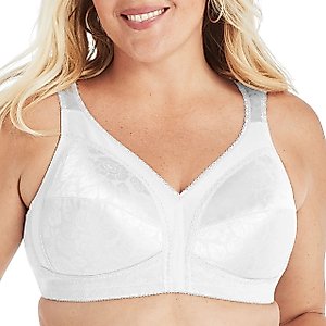 PLAYTEX Womens 18 Hour Comfort-strap Wireless Bra, Full-coverage With 4-way Trusupport, Single & 2-pack Bras, White, 44B US