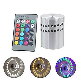 YJYdada Colorful RGB Spiral Hole Wall Lamp Surface Wall Install Home Decor LED Light Luminaire Lighting