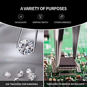 3 Pieces Straight Pointed Tip Tweezers Isolating Tweezers Eyelash Extensions Lash Pointed Blackhead Remover Precision Eyebrow Splinter (Classic Style,5.31 Inch)