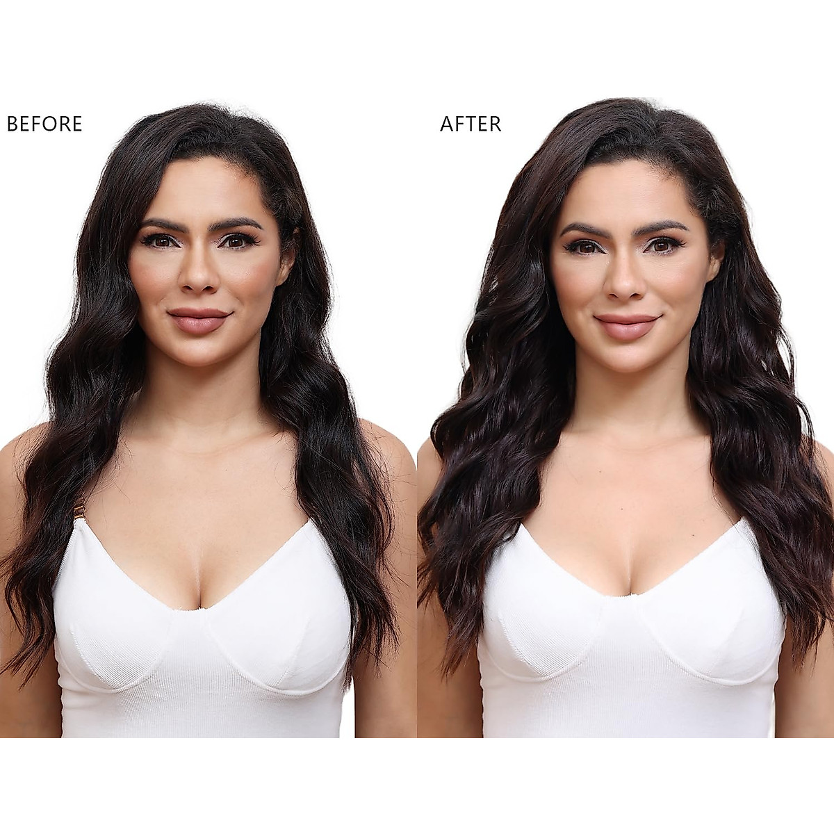 Yamel Remy Clip in Hair Extensions Human Hair 7Pcs 16 Clips Real Human Hair Extensions Clip Dark Brown