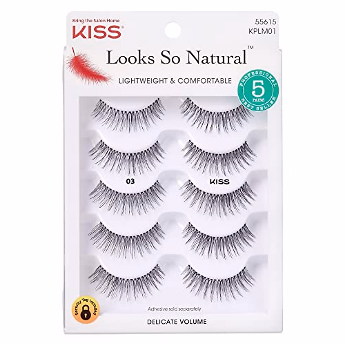 Kiss Looks So Natural Lashes #03 Lightweight & Comfortable (Pack of 6)