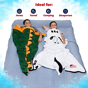 Silver Lilly Spaceship Blanket - Plush Fleece Rocket Ship Sleeping Bag Blanket for Kids