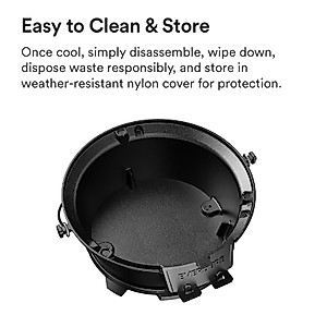 Everdure Round Cast Iron Grill & Cover – Outdoor, 2-In-1 Portable, Tabletop Grill and Griddle - 100% Cast Iron, Enameled, Durable, Small Charcoal Grill, Camping Stove or Hibachi Grill