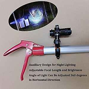 RUYARXNM 3.7FT Snake Tongs, Aircraft-Grade Aluminum Alloy Reptile Grabber, Rattle Snake Catcher Wide Jaw Handling Tool with Lock for Hunting Game Finders