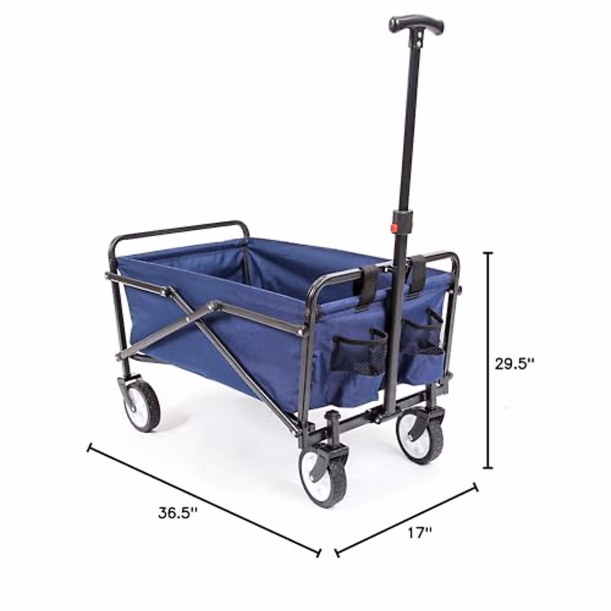 MACSPORTS Lightweight Collapsible Folding Outdoor Utility Wagon, Weight Capacity 150 LBS, Navy