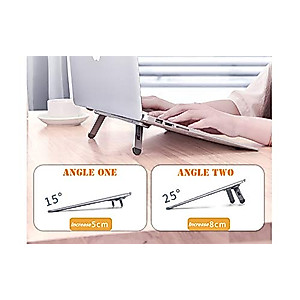 Zupro Portable Laptop Stand,Foldable Adjustable Heights,Invisible Aluminum Lightweight Laptop Keyboard Holder Riser,Ergonomic,Compatible with 10 to17 Inches Notebook Computer.Self-Adhesive.(Black)