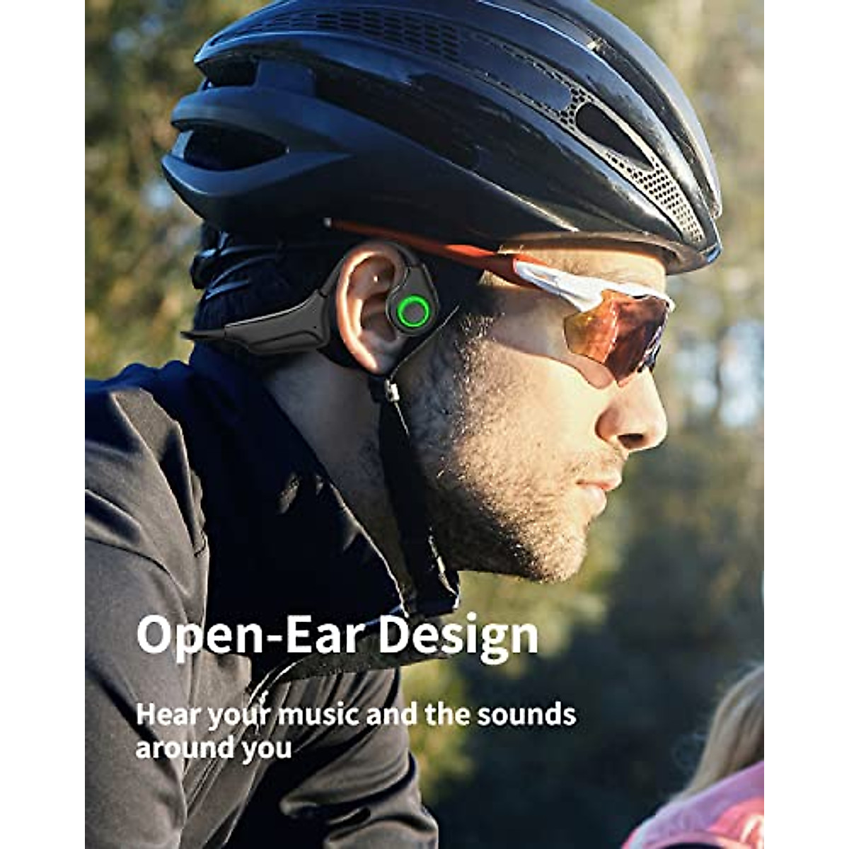 Spodus Bone Conduction Headphones, Bluetooth 5.0 Open-Ear Sport Headphones, Waterproof Wireless Earphones for Running Cycling Yoga Hiking Swiming, Built-in Mic, with 32G Memory