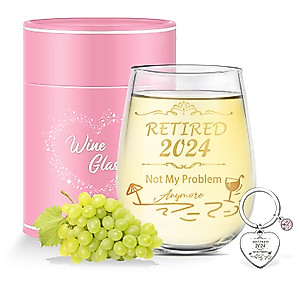 Best Retirement Gifts for Woman Men 2024 Thank You Leaving Gifts Retired Farewell Gifts for Coworkers Colleagues Stemless Wine Glass Cool Retirement Good Luck Gifts Happy Retirement Party Decorations