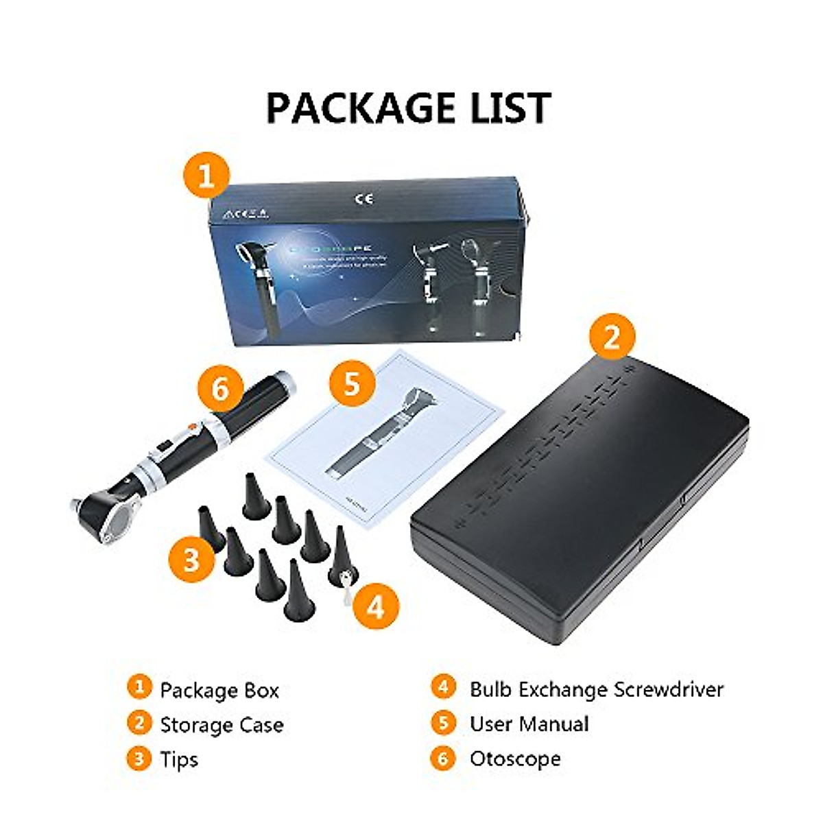 Mini Ear Otoscope, Bysameyee Magnification Diagnostic Ear Scope with LED Direct Illumination Light, Ear Healthy Tool for Doctors Nurses Adults Kids Baby Elder Pets Animals