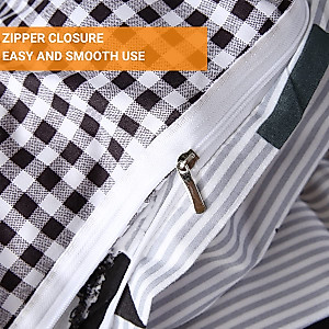 Akiky Plaid Duvet Cover Set Full Comforter Cover Set Cartoon and Buffalo Check Gingham Geometric Checker Pattern Printed in White and Black Reversible Bedding Set with Zipper Closure