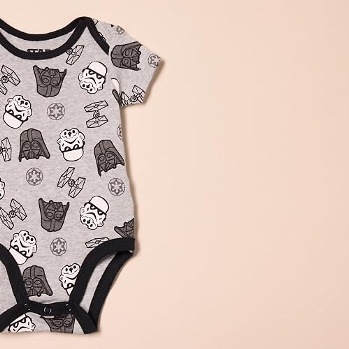 Amazon Essentials Disney | Marvel | Star Wars Unisex Babies' Short-Sleeve Bodysuits, Pack of 6, Star Wars Tiny Trooper, Newborn