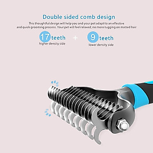 Dog Brush and Cat Brush Special for deshedding Pet with Thick, Medium, Long, Curly, and Wiry Hair -2 Sided Pet Grooming Tool, Mats & Tangles Dematting -No More Nasty Shedding and Flying Hair