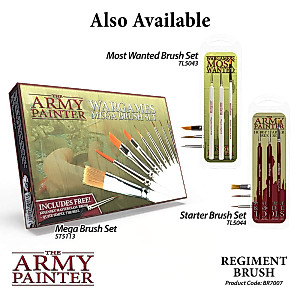The Army Painter Wargamer: 3pcs Regiment - Rotmarder Sable Miniature Paint Brush Set Rotmarder - Fine Detail Paint Brush, Basecoat Brush for Wargames, Paint Brushes for Miniature Painting & Paint Sets