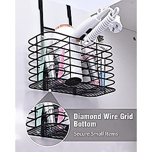 ULG Hair Dryer Holder, Hair Tool Organizer, 6 Adjustable Height, Wall Mounted/Cabinet Door, Bathroom Organizer Under Sink for Hair Dryer, Flat Irons, Curling Wands, Hair Straighteners, 3 Sections