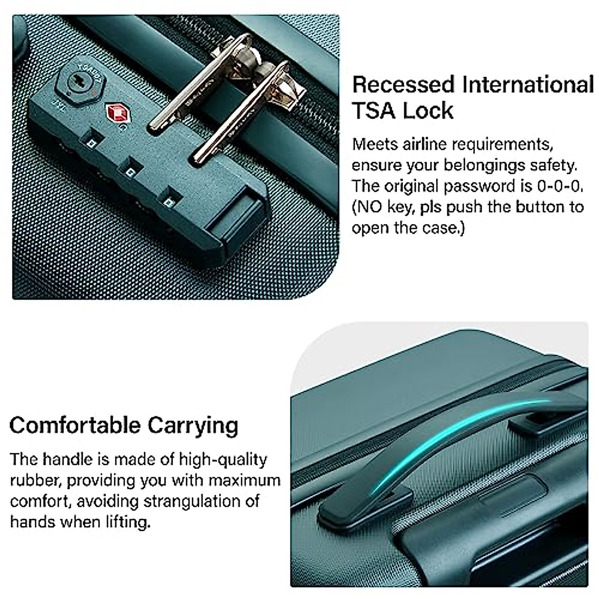 Hanke 26 Inch Luggage Large Suitcase With Spinner Wheels Tsa Luggage Suitcases Traveler's Choice Hard Case Luggage For Women & Men Rolling Checked Luggage（Blackish Green）