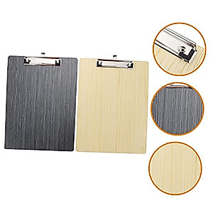 Tofficu Correction Fluid 2pcs Folder Board Pencil Conference Writing Board Paper File Organizer Document Organizer Clipboard Clip Boards Exam Paper Clips A4 Wood Grain Wooden Bottom Plate