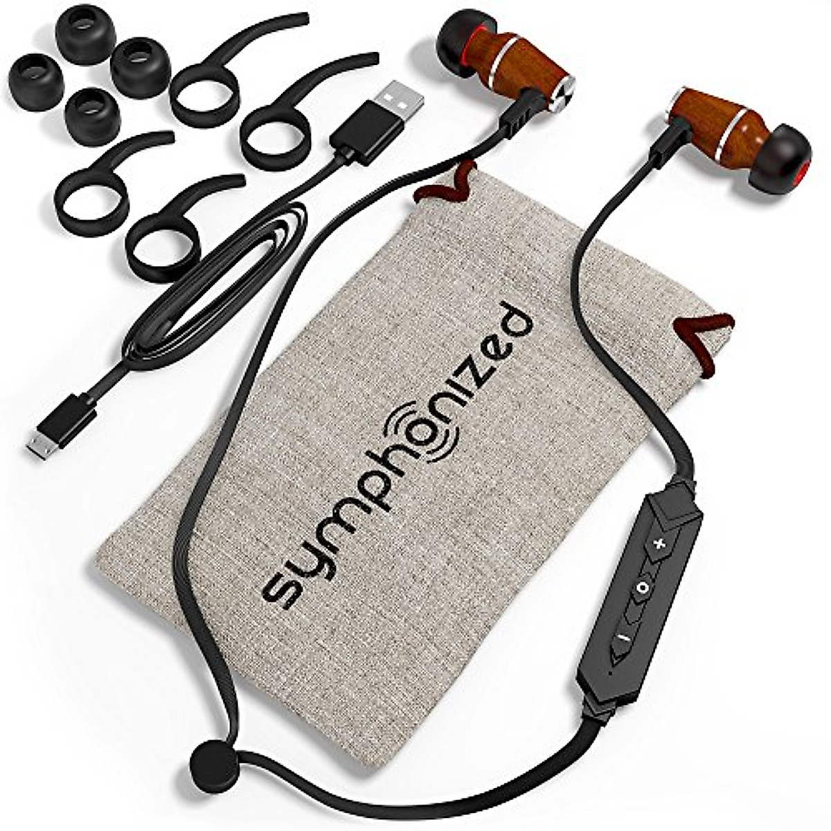 Symphonized Neckband Bluetooth Headphones - Wireless Sport Earbuds, Bluetooth Wireless Earbuds with Earhooks, Bluetooth Earbuds with Ear Hook, Running Earbuds, Neck Bluetooth Headphones Microphone
