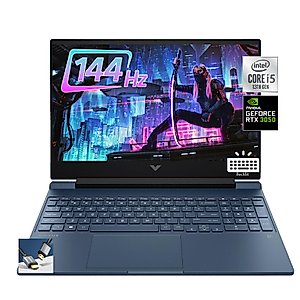 HP Victus 15.6" FHD 144Hz IPS Gaming Laptop - Intel Core i5-13420H - NVIDIA GeForce RTX 3050 - Micro-Edge - Wi-Fi6 - BT 5.3 - Backlit KB - Blue Win11 W/HDMI (16GB RAM | 1TB PCIe SSD)