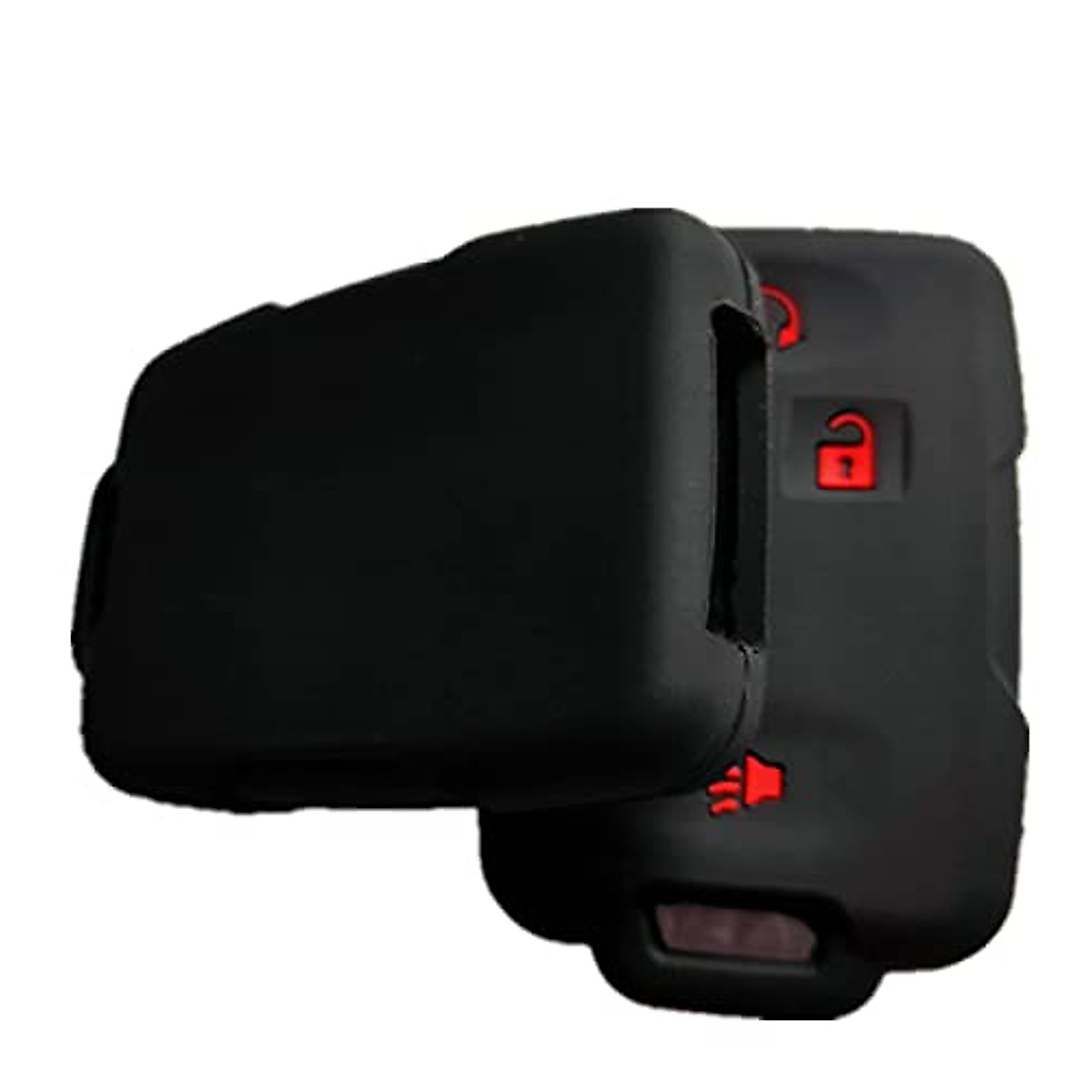 Smart Key Fob Covers Case Protector Keyless Remote Holder for Chevrolet Silverado Colorado M3N32337100 13577770 13577771 GMC Sierra Yukon Cadillac Black and red