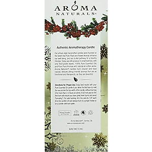Aroma Naturals Holiday Essential Oil Vanilla & Peppermint Scented Pillar Candle, Cool Wish, 2.75 inch x 5 inch