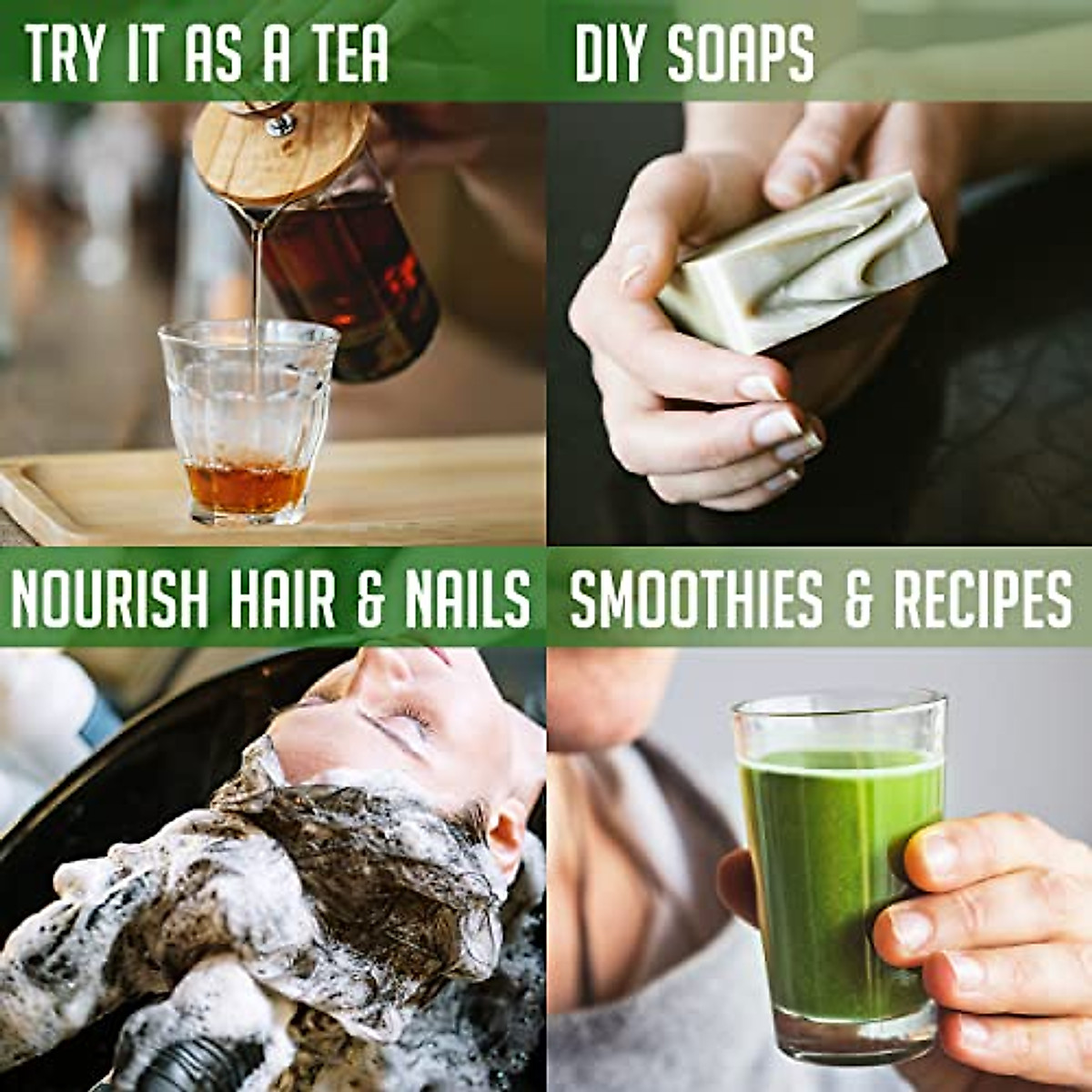 XPRS Nutra Organic Nettle Leaf Powder - Premium USDA Organic Stinging Nettle Powder for Hair and Nails - Vegan Friendly Energy Boosting Organic Stinging Nettle Leaf (4 oz)