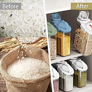 clspro Clear Airtight Food Storage Containers, Dry Food Airtight Container Thicken Plastic Clear Food Storage Box Rice Storage Bin Kitchen Cereal Containers Dispenser (White,1600ML/54OZ)