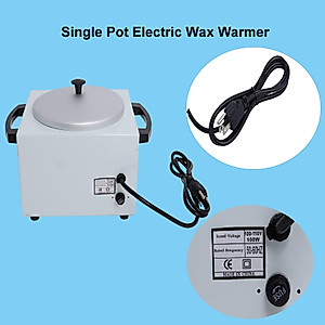 Single Electric Wax Heater Paraffin Warmer Machine Pots Waxing Hair Removal Removing Salon Hot SPA Body with Wood Craft Sticks