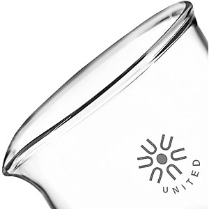 United Scientific™ 1000mL (1L) Beaker, Low Form Griffin, Boro. 3.3 Glass, Double Scale, Graduated