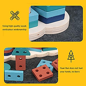 MCJL Children's Geometric Shape Toys Wooden Puzzle Toy Cubic Toy Baby Cube Shaped Cognitive Toys Birthday Present