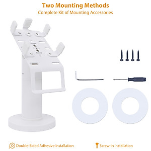 CRIZISTON Universal Square POS Machine Terminal Stand, Adjustable Square Credit Card Reader POS Stand, 7" Tall Swivel and Tilt Square Terminal Stand with Complete Kit, Screw-in and Adhesive, White