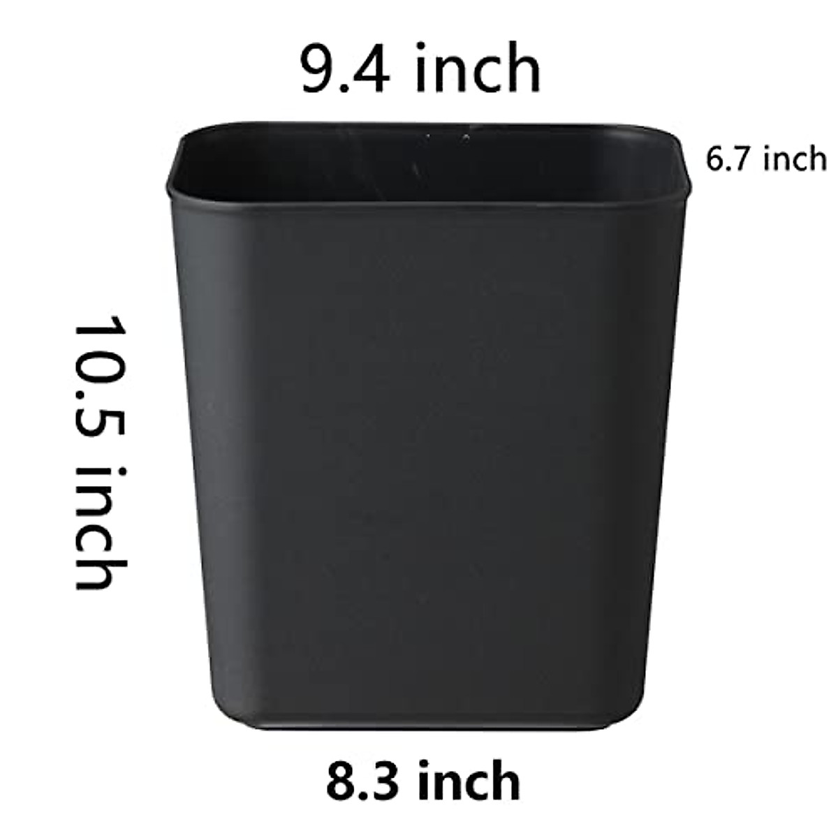 HOLTPHILI Small Trash Can 2.5 Gallon Waste Basket Garbage Can for Bathroom Hotels Inns Office Bedroom (Black, 2 Pack)