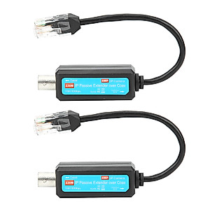 1 Pair Passive Ethernet Extender Over Coax IP Passive Extender Ethernet Over Coax Plug and Play Over for Web Camera