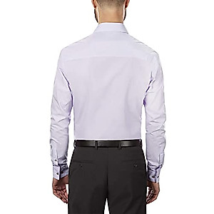 Kenneth Cole Unlisted Men's Dress Shirt Slim Fit Solid, Lilac, 15"-15.5" Neck 34"-35" Sleeve