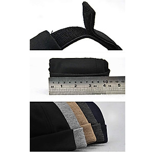 Zegoo Men Women Skullcap Beanie Worker Sailor Cap Rolled Cuff Retro Brimless Outfit Hat Black