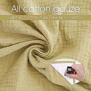 Muslin Nursing Cover for Baby Breastfeeding, Breathable 100% Soft Cotton Breastfeeding Cover with Adjustable Tie for Mother Nursing Apron, Multi-use Carseat Canopy Breastfeeding Essentials（Green）