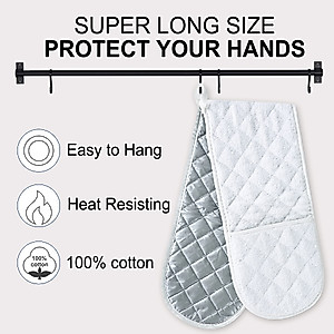 ARCLIBER 36"x7.5" Double Oven Mitt Heat Resistant Potholder Double Oven Glove for Handling Hot Pots Extra Long for Kitchen Cooking Baking
