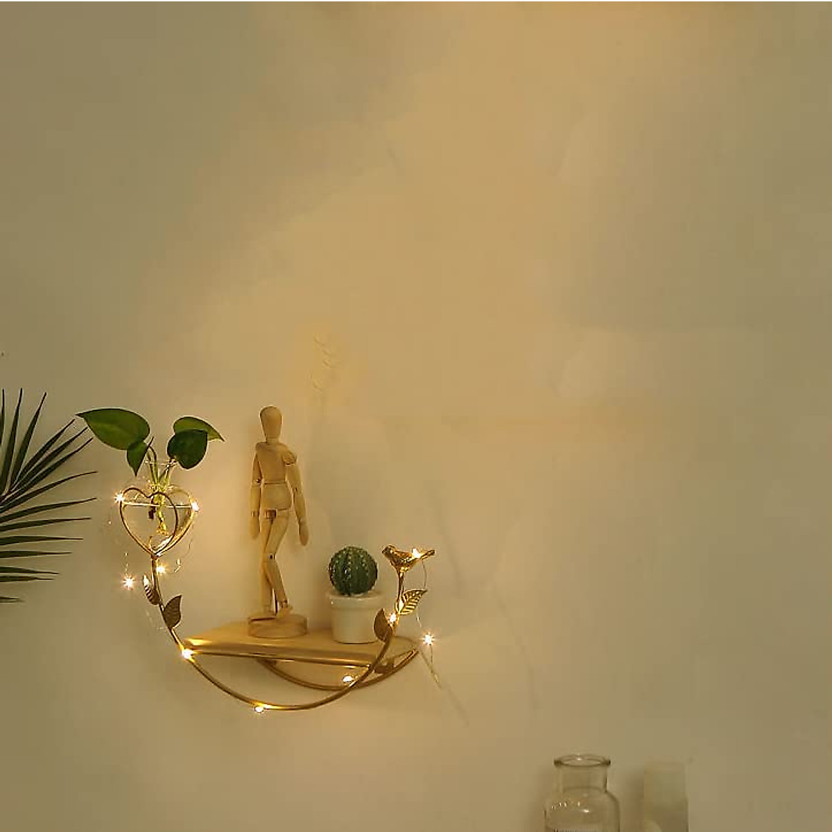 YANGZHI Floating Wall Shelf Decorative Shelf with Butterfly Figurine Non-Slip Shelving Creative Shelf Restaurant Decorations for Living Room,Bedroom,Kitchen and Bathroom