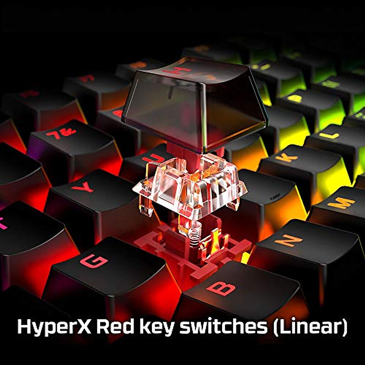 HyperX Alloy Origins - Mechanical Gaming Keyboard, Software-Controlled Light & Macro Customization, Compact Form Factor, RGB LED Backlit - Linear HyperX Red Switch (Black)