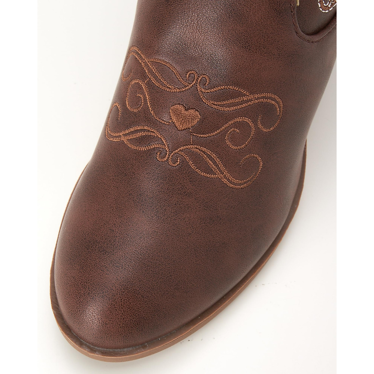 bebe Girls' Cowgirl Boots - Embroidered Western Roper Boots - Cowboy Boots for Girls (Toddler/Girl), Size 2 Little Kid, Brown