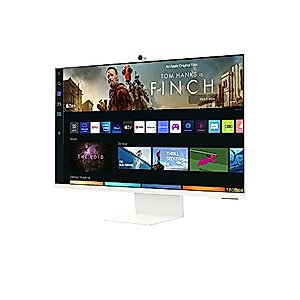SAMSUNG 32" M80B 4K UHD HDR Smart Computer Monitor Screen with Streaming TV, SlimFit Camera Included, Wireless Remote PC Access, Alexa Built-In, LS32BM805UNXGO, White