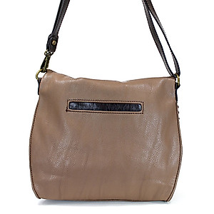 Chala Charming Crossbody Bag with Zipper Flap Top and Metal Chain - Light Brown - Chala Fox