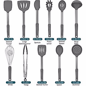 Kitchen Utensil Set,Silicone Cooking Utensils, Kitchen Utensils Set with Stainless Steel Handle,Silicone Spatula Set Utensil Set, Cooking Utensil Set,Kitchen Tools Gadgets for Nonstick Cookware