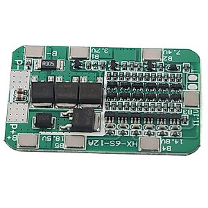 BMS 6S 15A 22V 24V Protection Board Lithium Battery Charger PCB Protection Board Overcharge/Overdischarge/Overcurrent/Short Circuit Protect for Li-ion Cell