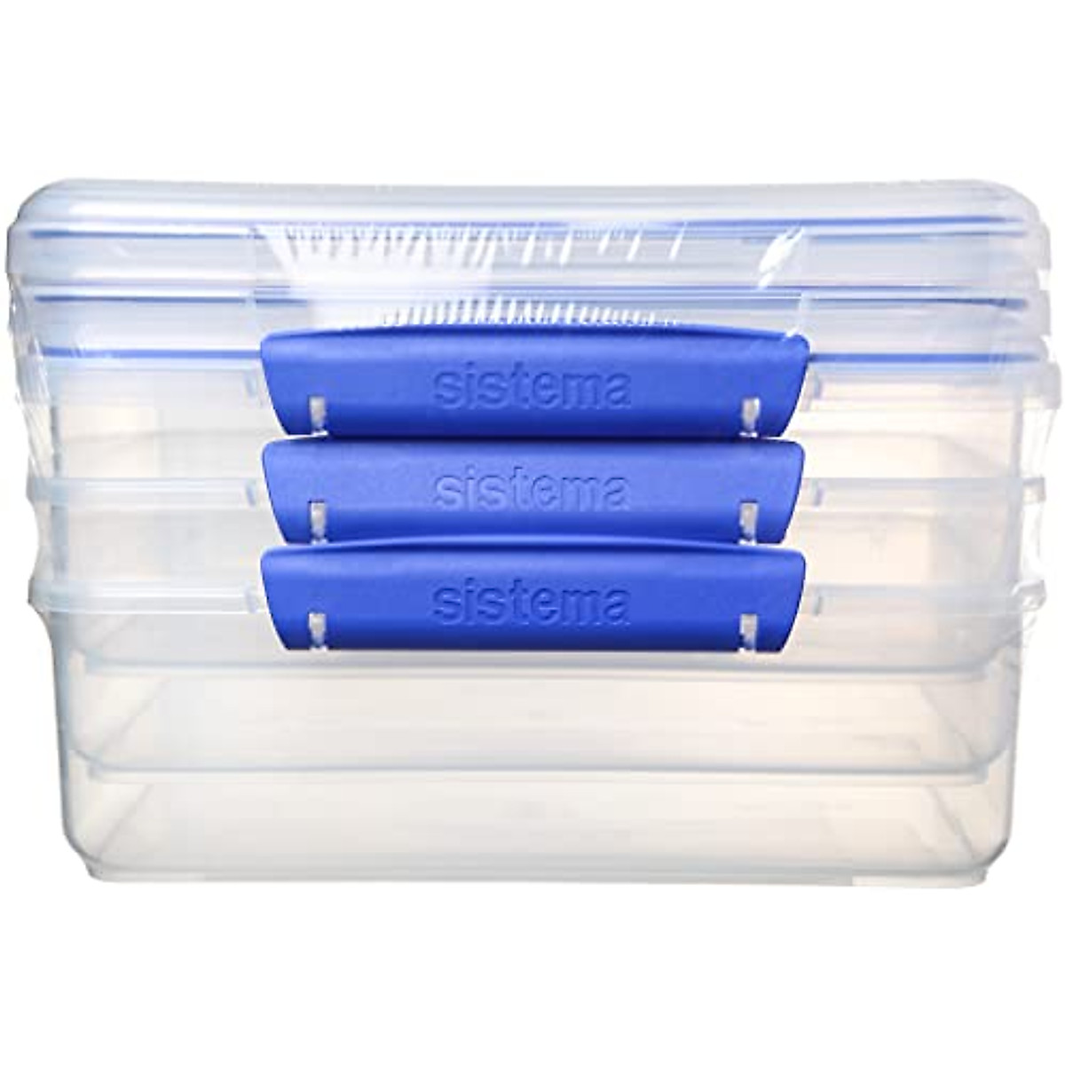 Sistema Klip It Collection Rectangle Food Storage Containers 67 ounce/ 8.4 Cup each, Set of 3